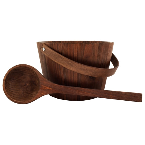 PROSAUNAS 1-Gal Spruce Sauna Pail with Bail Handle & Ladle
