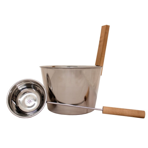 PROSAUNAS 1-Gal Stainless Sauna Bucket with Ladle & Handle